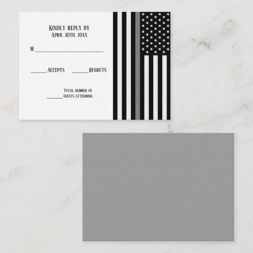 Thin Gray Line Flag Enclosure Card | Zazzle
