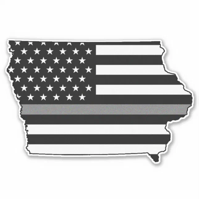 Thin Gray Line Flag Iowa Sticker | Zazzle