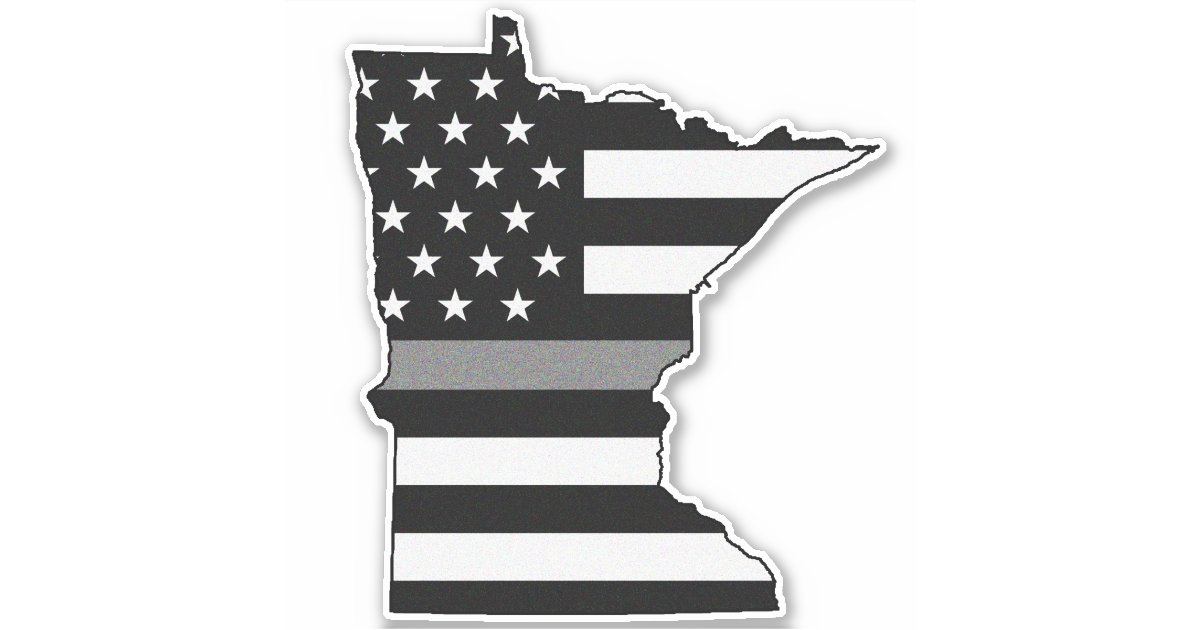 Thin Gray Line Flag Minnesota Sticker | Zazzle