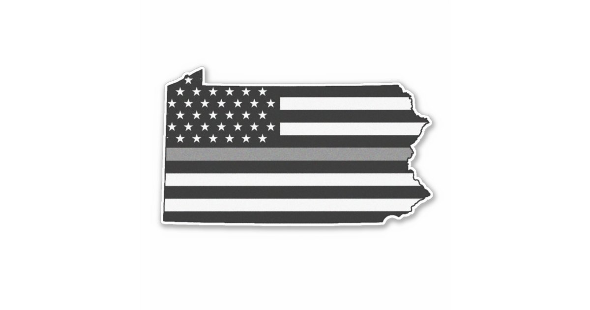 Thin Gray Line Flag Pennsylvania Sticker | Zazzle