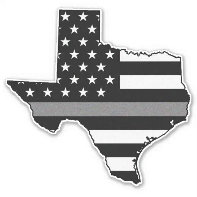 Thin Gray Line Flag Texas Sticker | Zazzle