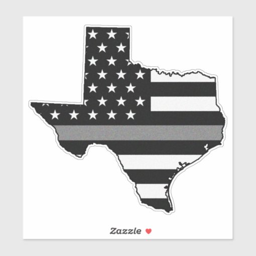 Thin Gray Line Flag Texas Sticker | Zazzle