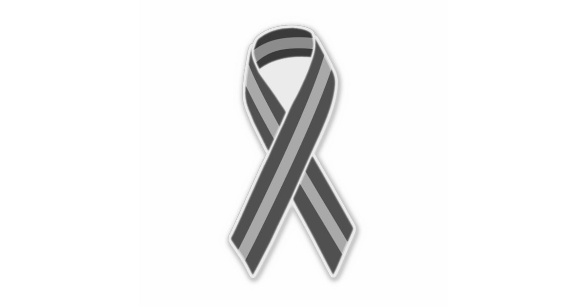 Thin Gray Line Ribbon Sticker | Zazzle