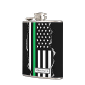 Thin Green Line | USA Flag Torn Out Look Flask | Zazzle