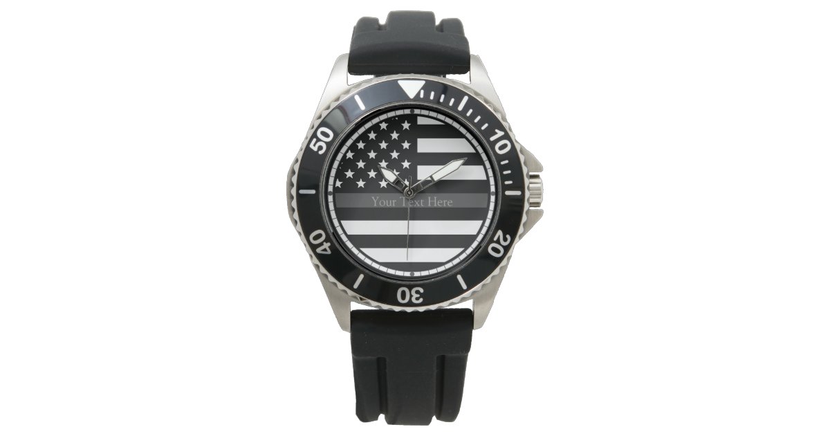 Thin Grey Line Watch | Zazzle