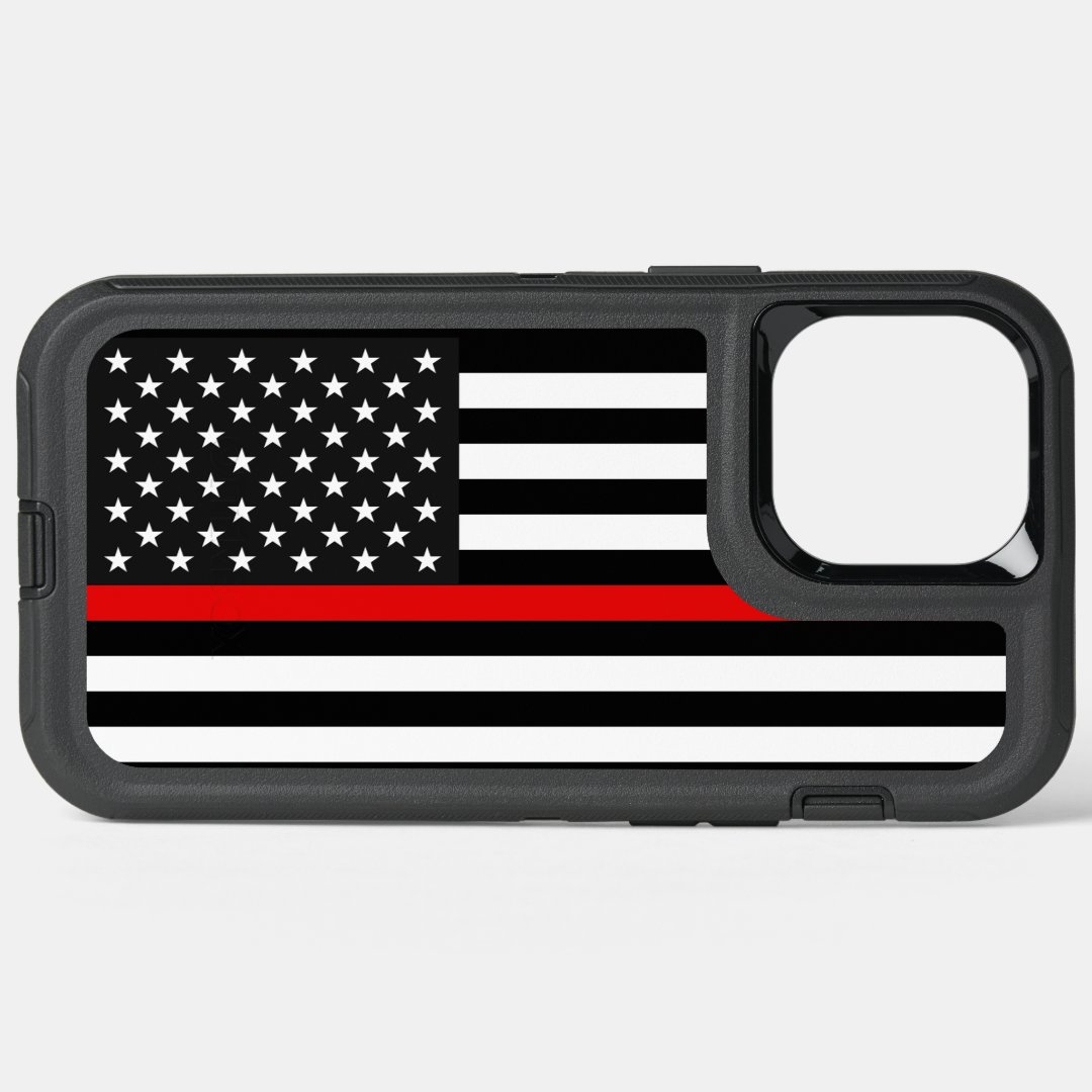 Thin Red Line American Flag OtterBox iPhone Case | Zazzle