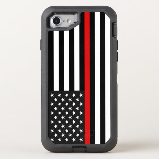 Thin Red Line American Flag OtterBox iPhone Case | Zazzle.com