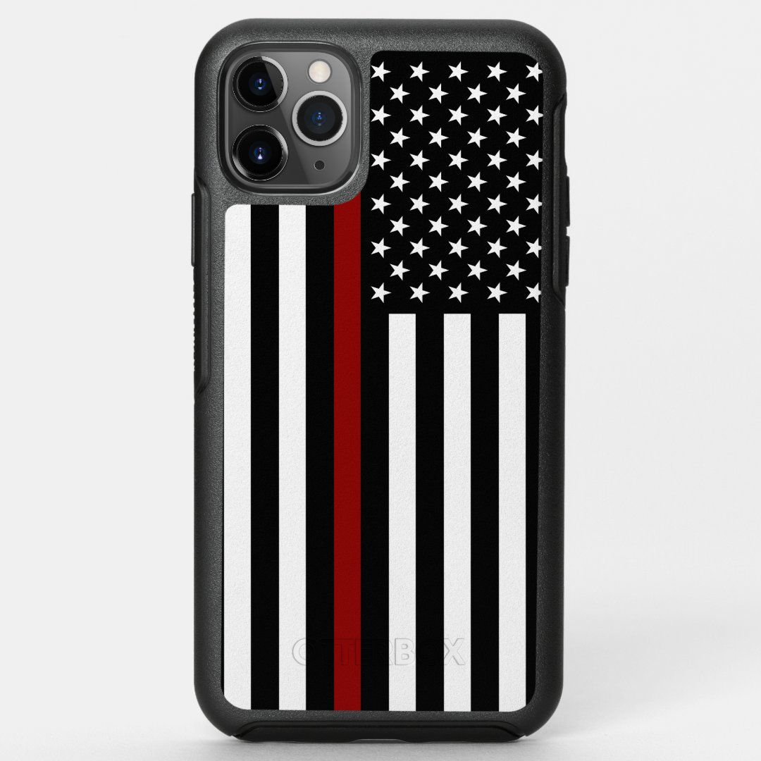 Thin Red Line American Flag OtterBox iPhone Case | Zazzle