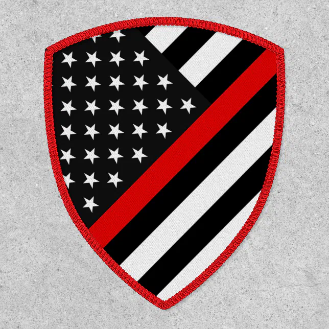 Thin Red Line American Flag Patch | Zazzle