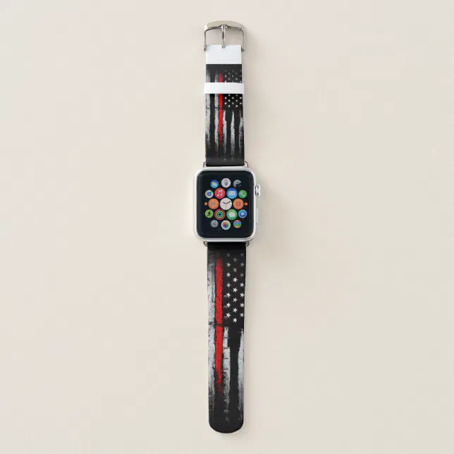 Thin Red Line Apple Watch Band | Zazzle