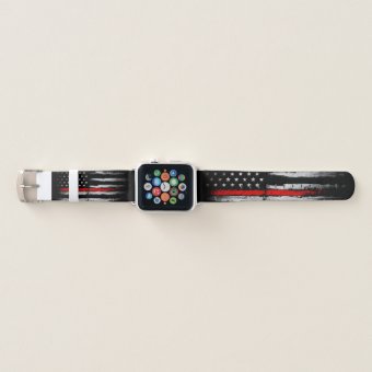 Thin Red Line Apple Watch Band | Zazzle