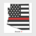 Thin Red Line Arizona Flag Sticker | Zazzle