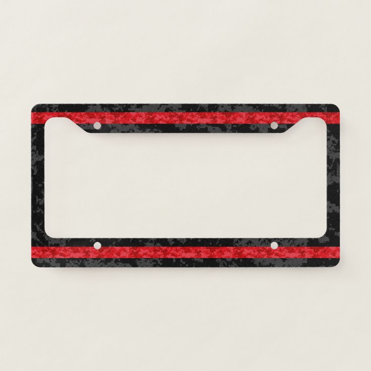 Thin Red Line Camo License Plate Frame | Zazzle