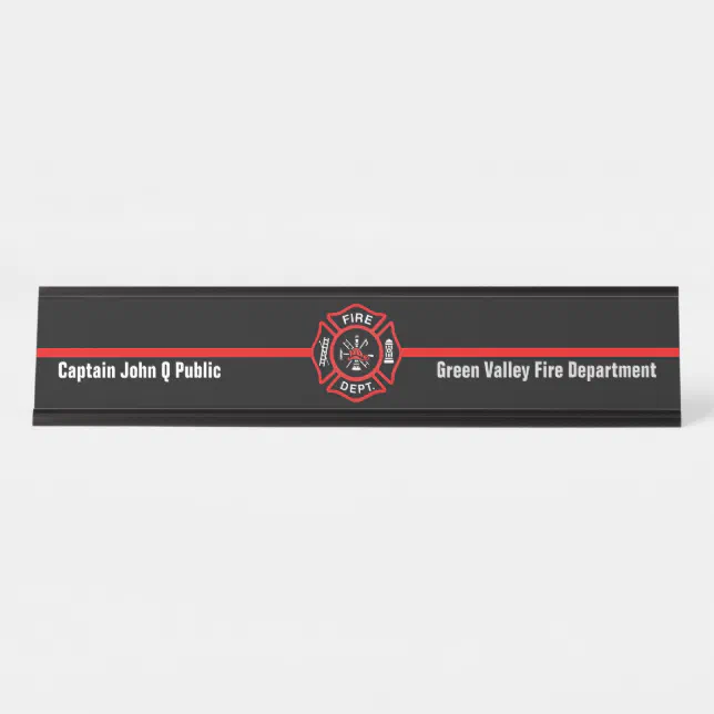Thin Red Line Desk Name Plate | Zazzle