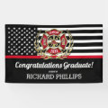 Thin Red Line Fire Academy Graduation Party Banner | Zazzle