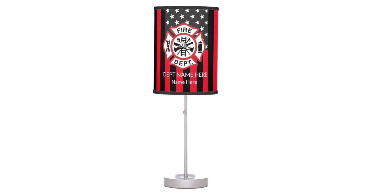 Thin Red Line, Fire Fighter Table Lamp | Zazzle