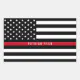 Thin Red Line Firefighter Flag Add Name Rectangular Sticker | Zazzle