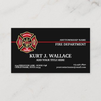 Thin Red Line Firefighter Flag Business Card | Zazzle