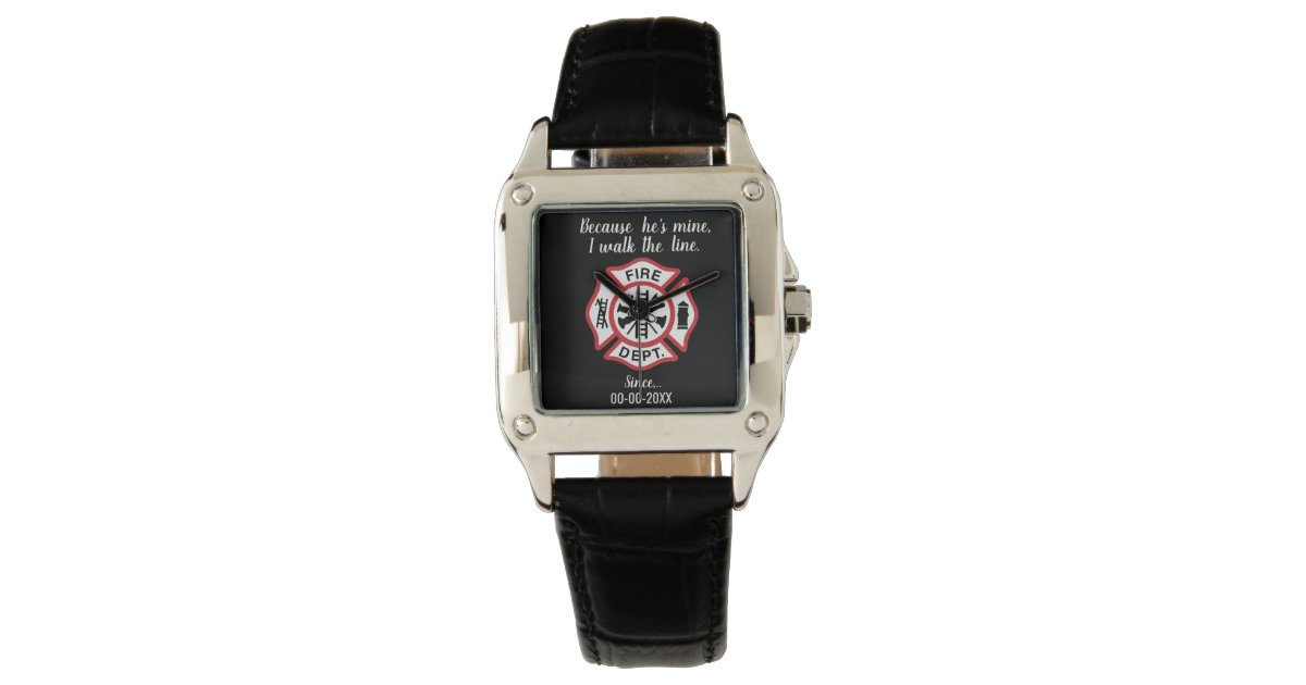 Thin Red Line Firefighter Flag for Fireman Wives Watch | Zazzle
