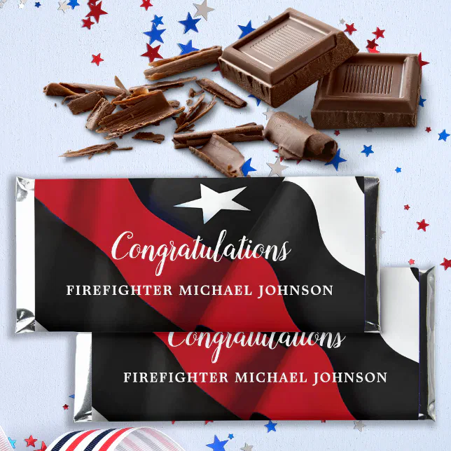 Thin Red Line Firefighter Graduation Party Candy Hershey Bar Favors ...