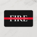 Thin Red Line Firefighter Modern Fire Department Business Card | Zazzle