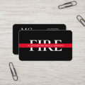 Thin Red Line Firefighter Modern Fire Department Business Card | Zazzle