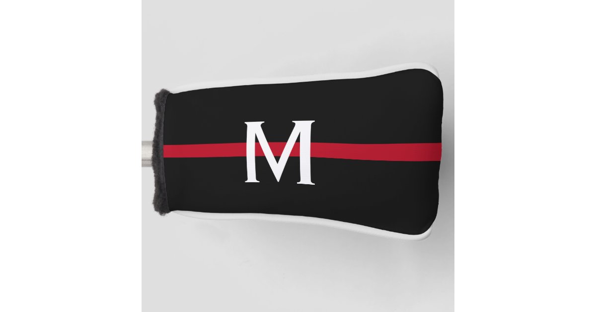 Thin Red Line Firefighter Monogrammed Golf Head Cover | Zazzle