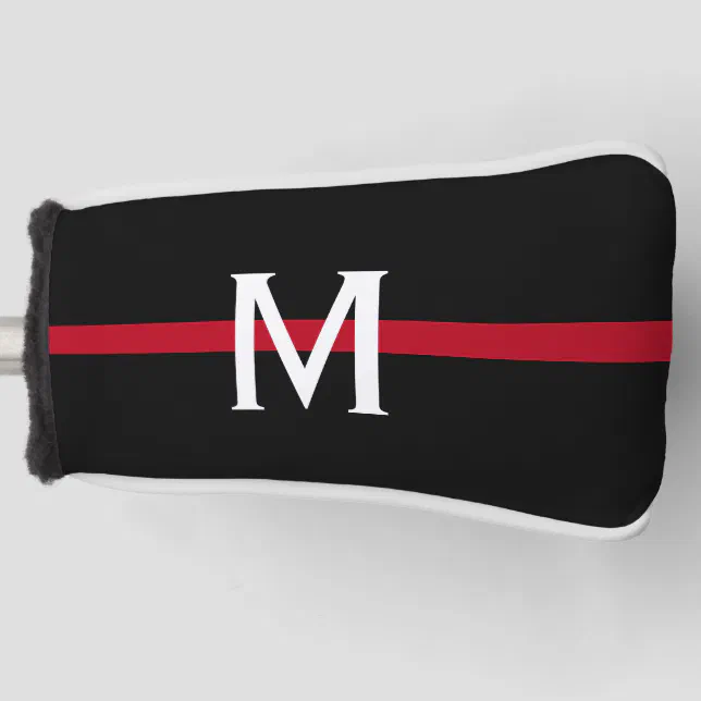 Thin Red Line Firefighter Monogrammed Golf Head Cover | Zazzle