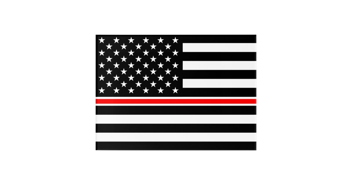 Thin Red Line Firefighters Heroes American Flag Acrylic Print | Zazzle