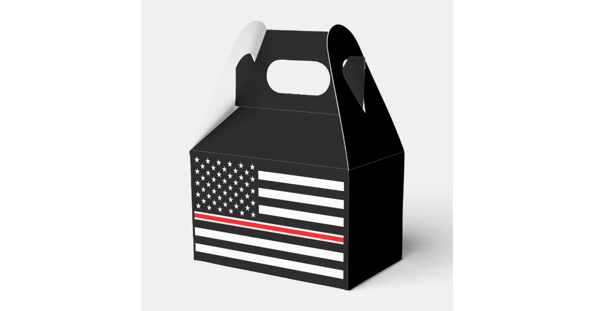 Thin Red Line Flag: Firefighter Hero Memorial Favor Boxes | Zazzle
