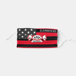 Thin Red Line Flag, Firefighter Reusable Adult Cloth Face Mask | Zazzle