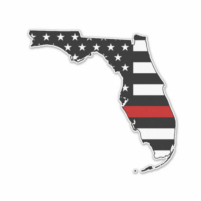 Thin Red Line Flag Florida Sticker | Zazzle
