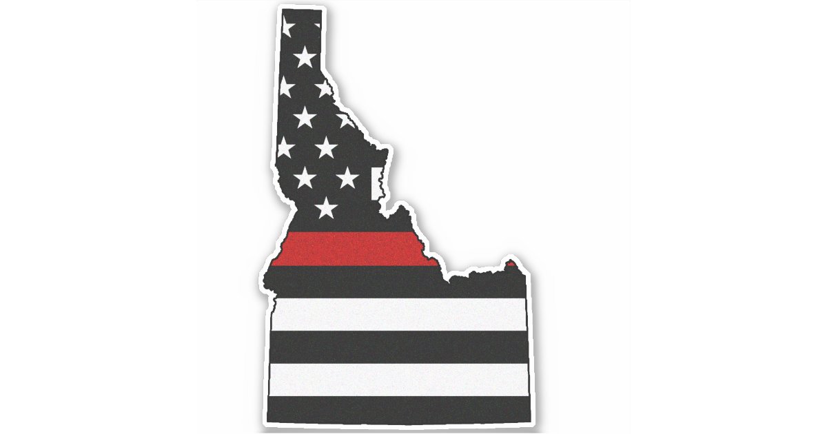 Thin Red Line Flag Idaho Sticker | Zazzle