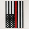 Thin Red Line Flag Jigsaw Puzzle | Zazzle