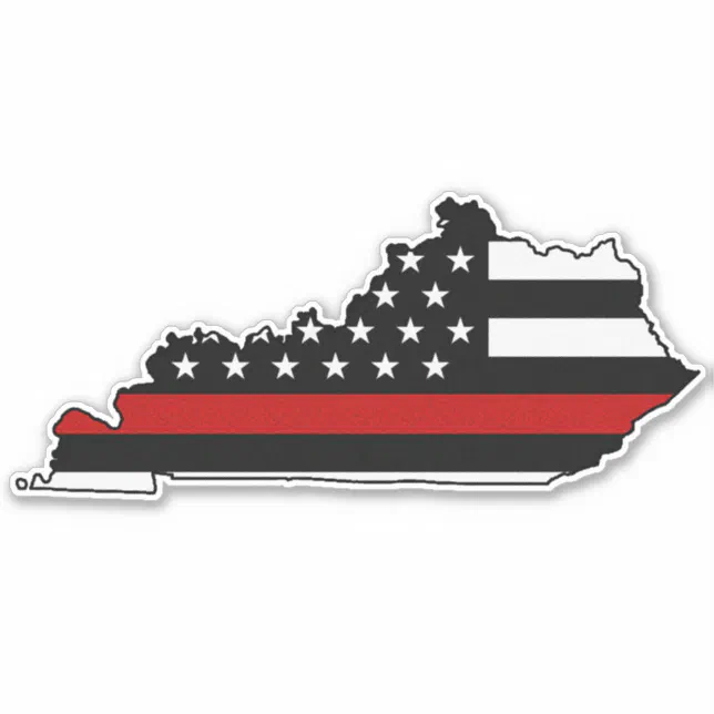 Thin Red Line Flag Kentucky Sticker | Zazzle