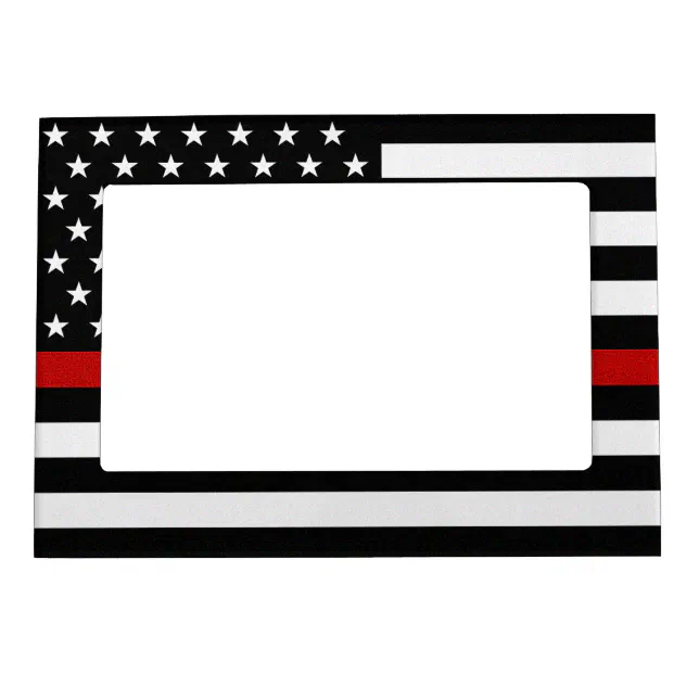 Thin Red Line Flag Magnetic Frame | Zazzle