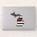 Thin Red Line Flag Michigan Sticker | Zazzle