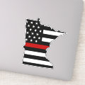 Thin Red Line Flag Minnesota Sticker | Zazzle