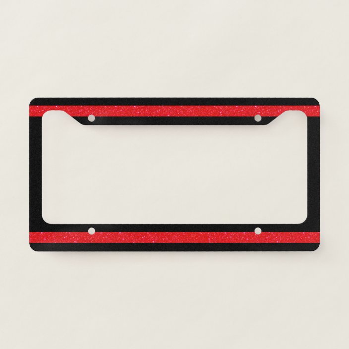 Thin Red Line Glitter License Plate Frame | Zazzle.com