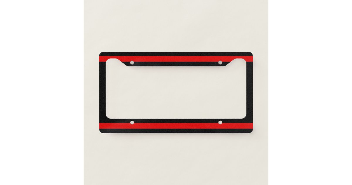 Thin Red Line License Plate Frame | Zazzle