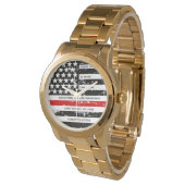 Thin Red Line Personalized Firefighter Retirement Watch | Zazzle