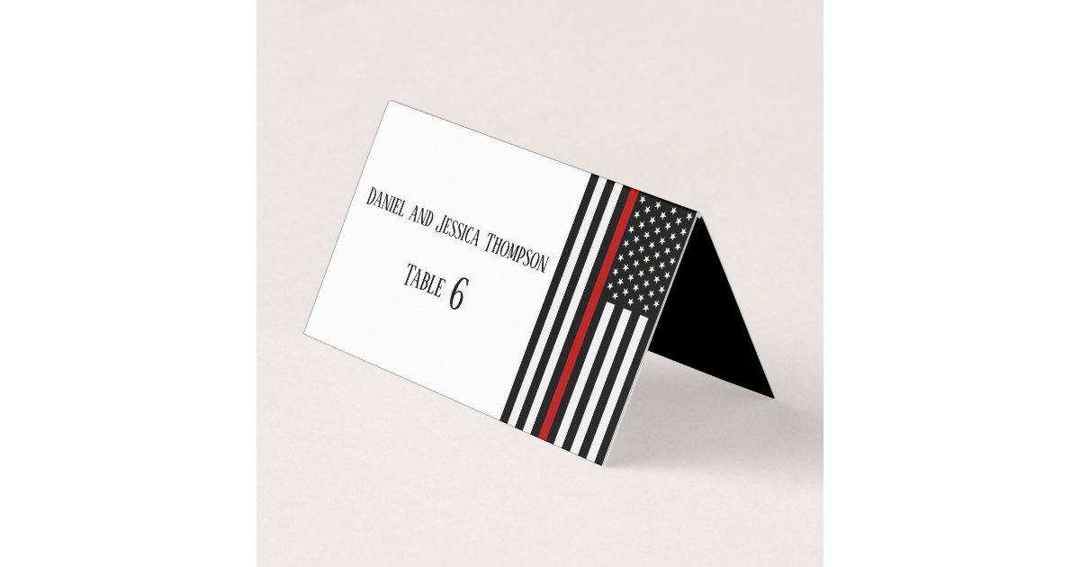 Thin Red Line Place Card | Zazzle.com