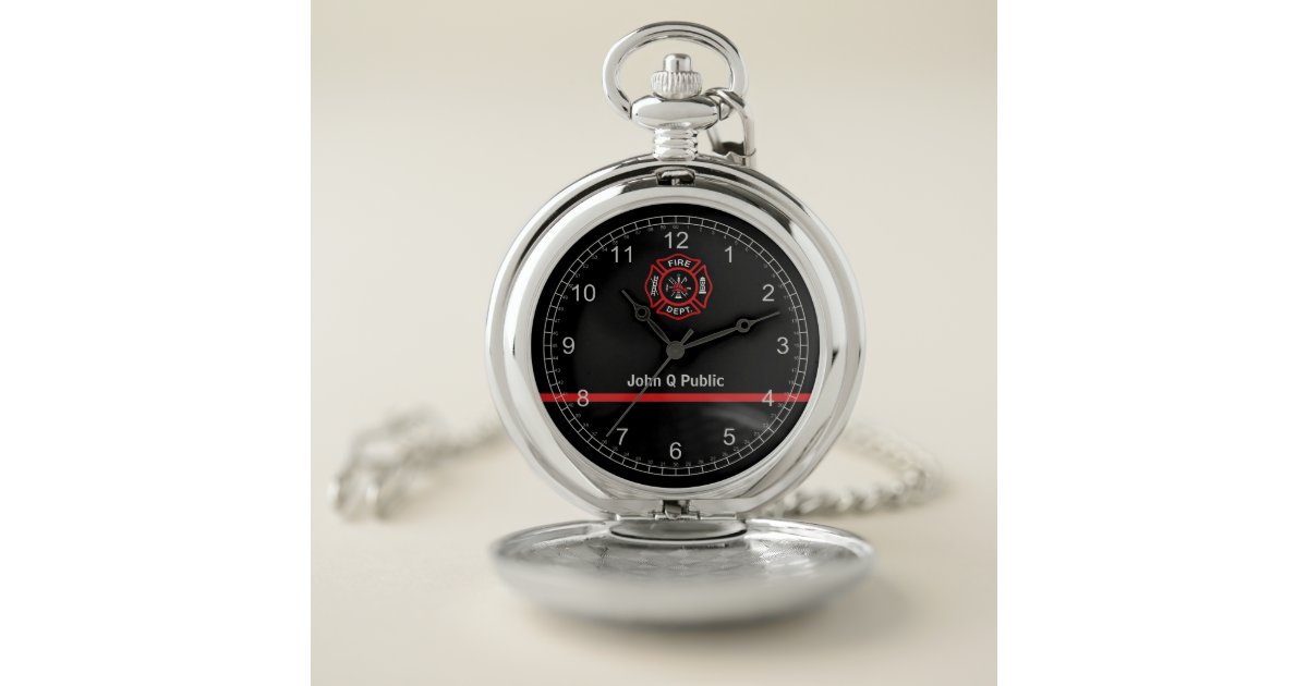 Thin Red Line Pocket Watch | Zazzle