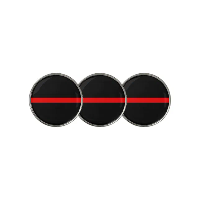 Thin Red Line Symbolic on on a Golf Ball Marker | Zazzle