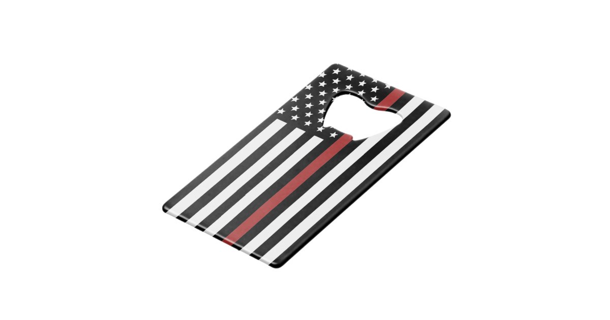 Thin Red Line USA Flag Firefighter Fire Department Credit Card Bottle ...