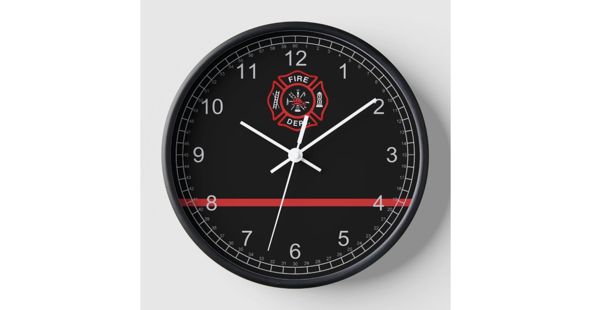Thin Red Line Wall Clock | Zazzle