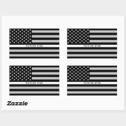 Thin White Line American Flag EMT EMS Monogram Rectangular Sticker | Zazzle