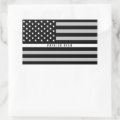 Thin White Line American Flag EMT EMS Monogram Rectangular Sticker | Zazzle