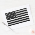 Thin White Line American Flag EMT EMS Monogram Rectangular Sticker | Zazzle