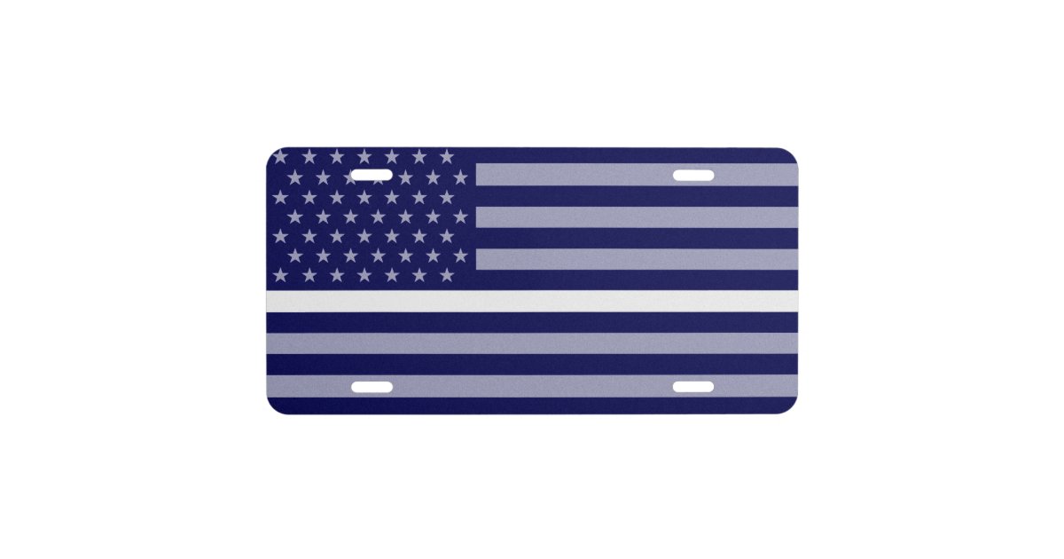 Thin White Line Doc/Nurse/EMS Flag License Plate | Zazzle